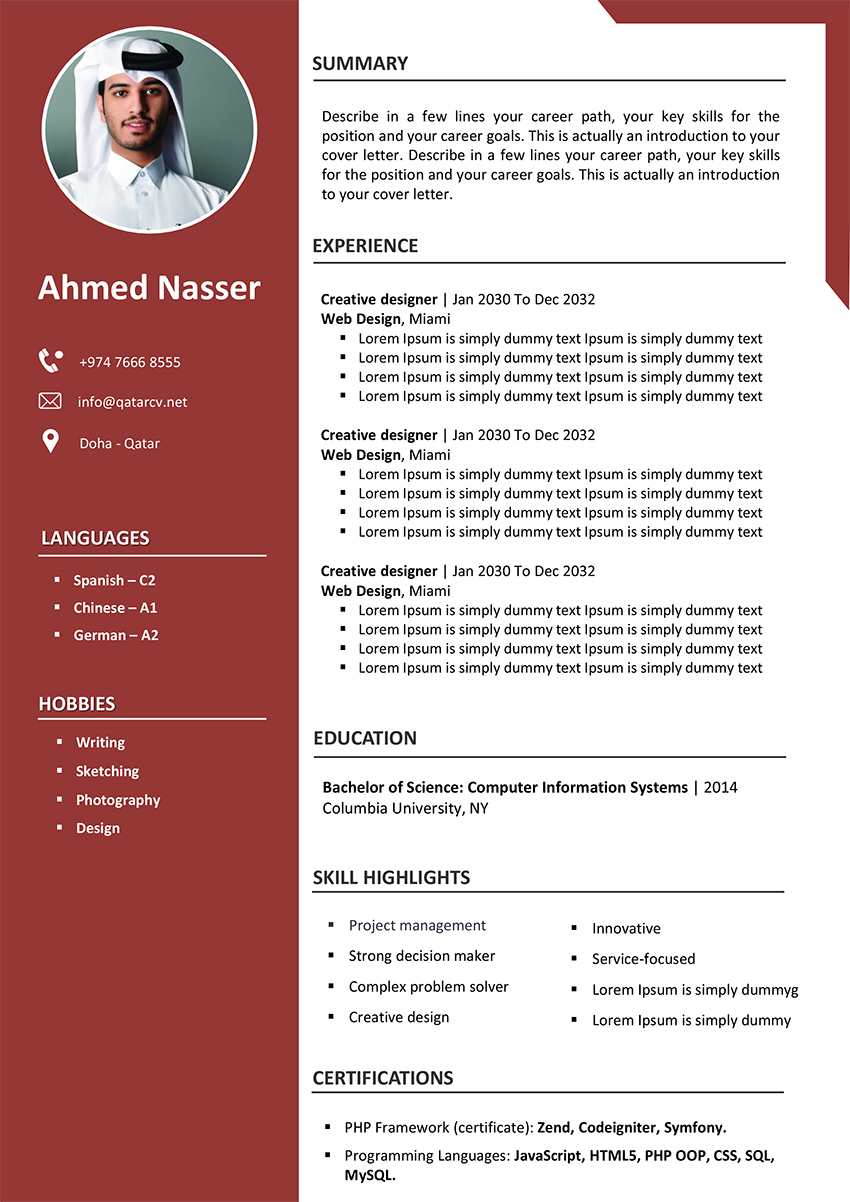 Qatar CV | cv01