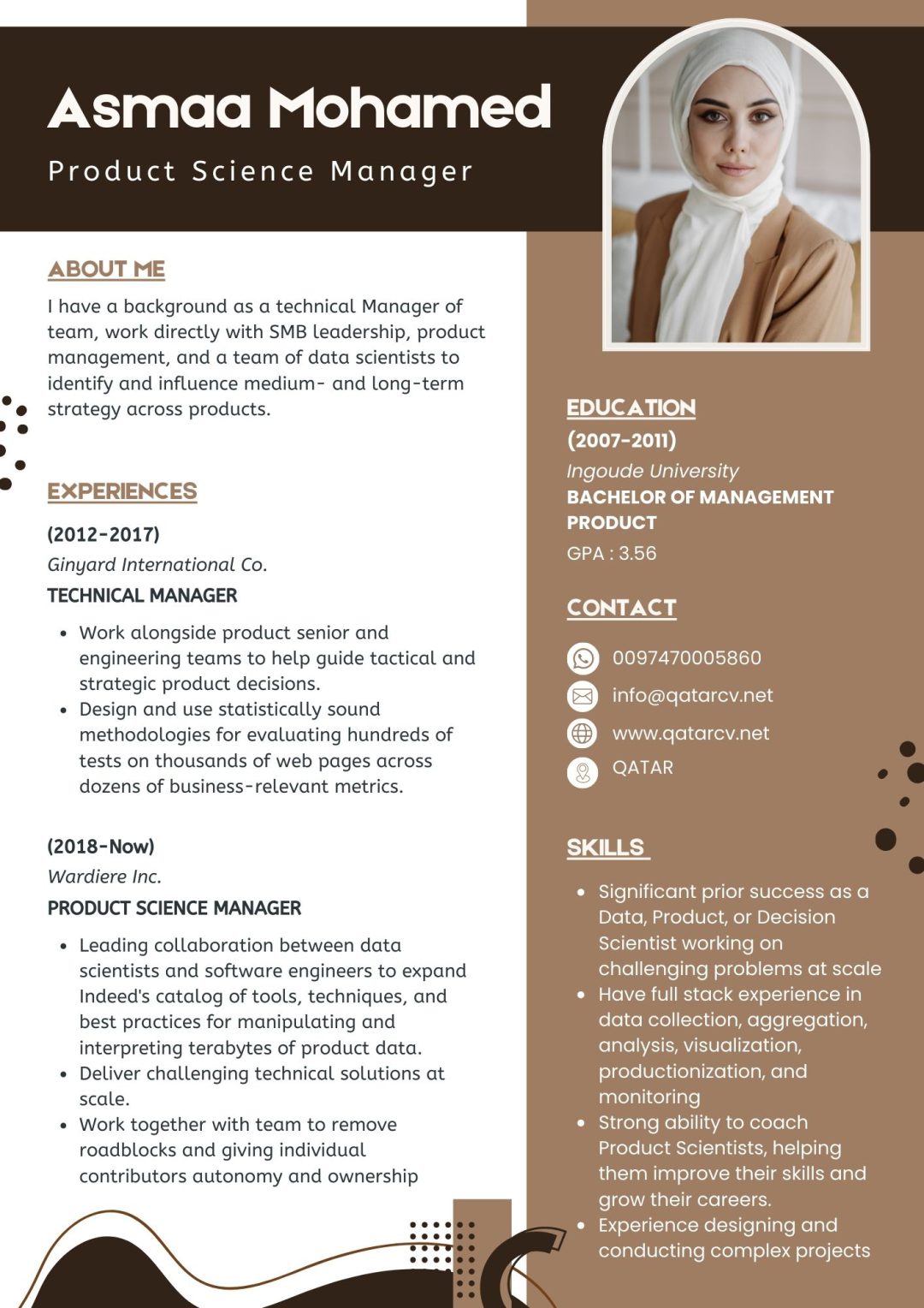 Qatar CV | خدمة تصميم Arabic cv – English cv قطر
