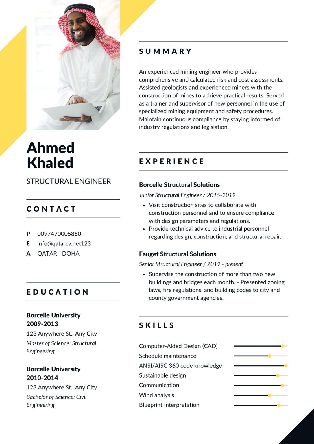 Qatar CV | تصميم سيرة ذاتية قطر