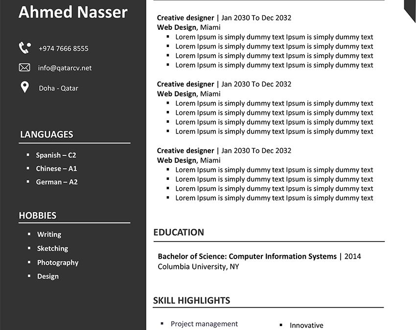 Qatar CV | cv03